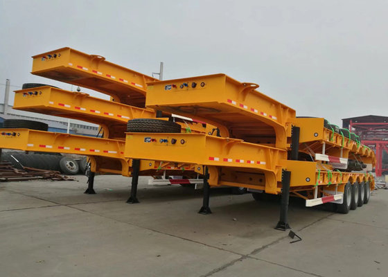 15m 80T Low Bed Semi Trailer with 4 Axles for super Heavy Construction Machine