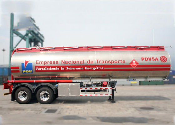 36000L Double Axle Aluminum Tanker Trailer For Carry Liquefied Loads