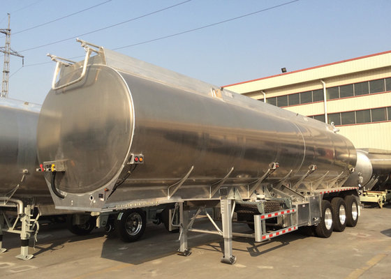 High Safety Aluminum Tanker Semi Trailer / Chemical Tank Trailers With 3 Axles 35000L