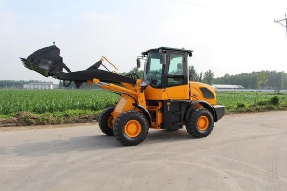 Yellow 1600kg Articulating Wheel Loader Mini Compact Construction Equipment