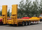 60 Ton Fixed Low Deck Gooseneck Trailer / Low Flatbed Semi Trailer With 3 Axles